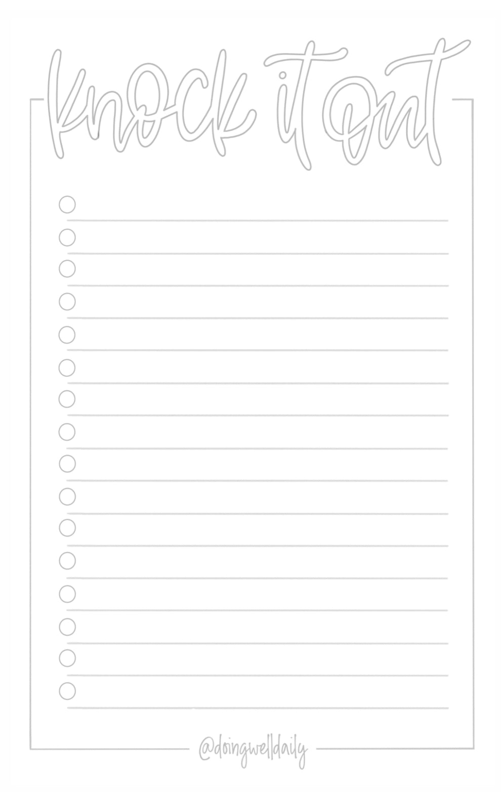 Knock It Out Pad – Doing Well Daily